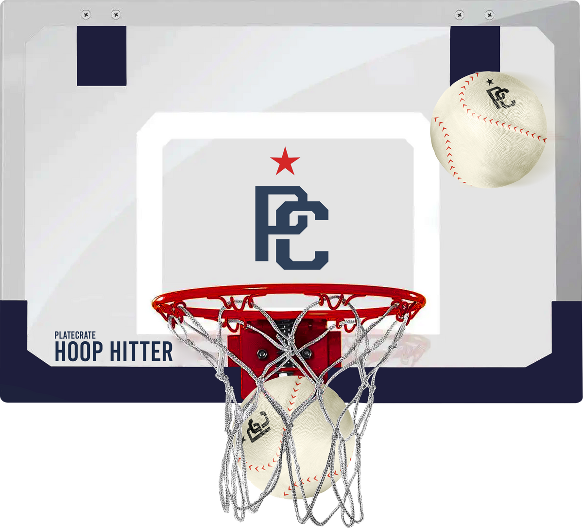 Hoop Hitter | Mini Basketball Hoop for Baseball Fans | Plate Crate
